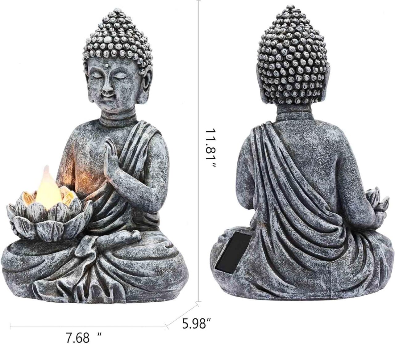 Zen Buddha Statues for Home Solar Flickering Outdoor Decor Review ...